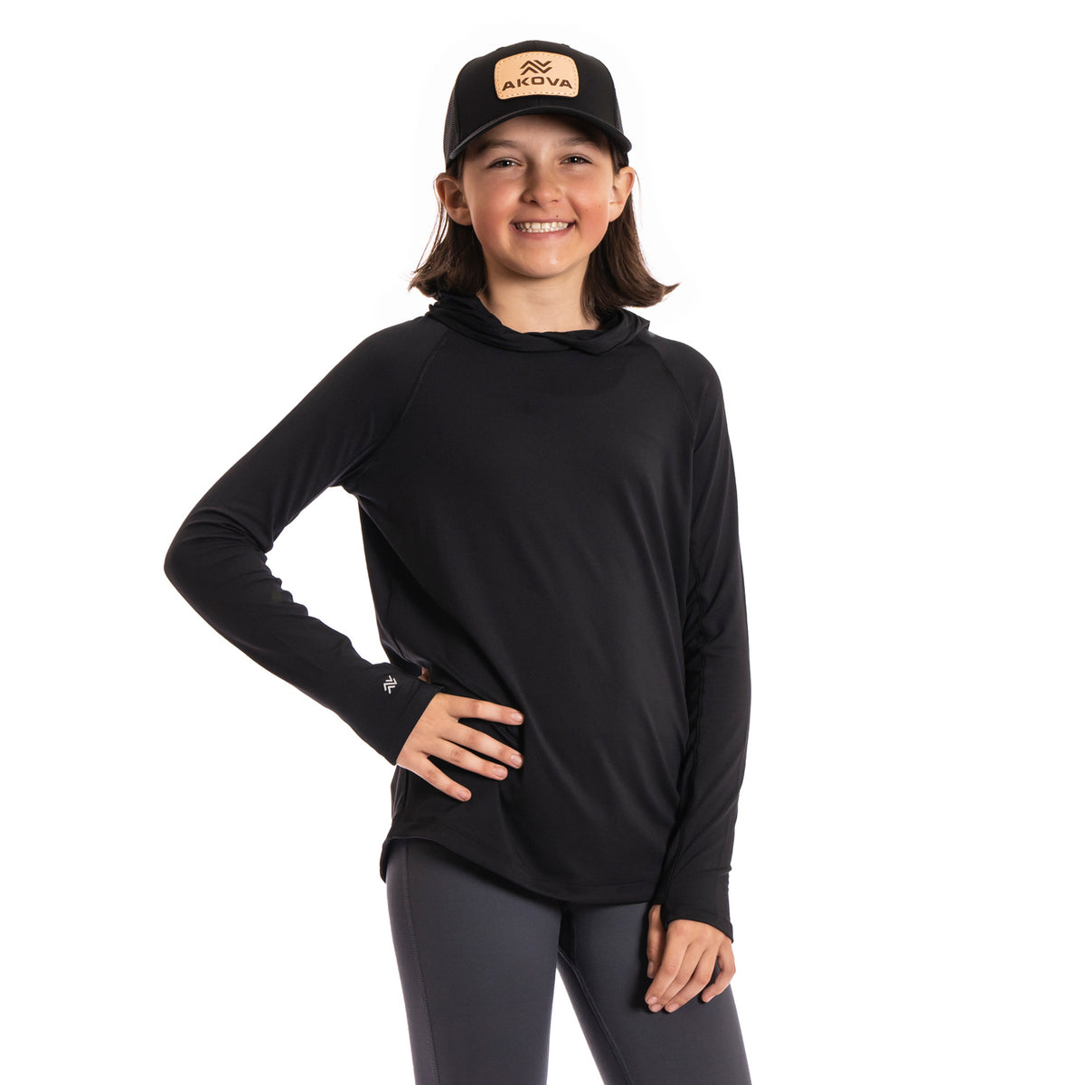 AKOVA Kids LS1 Hoodie | UPF 50+ | Sun-protective Technical Shirt